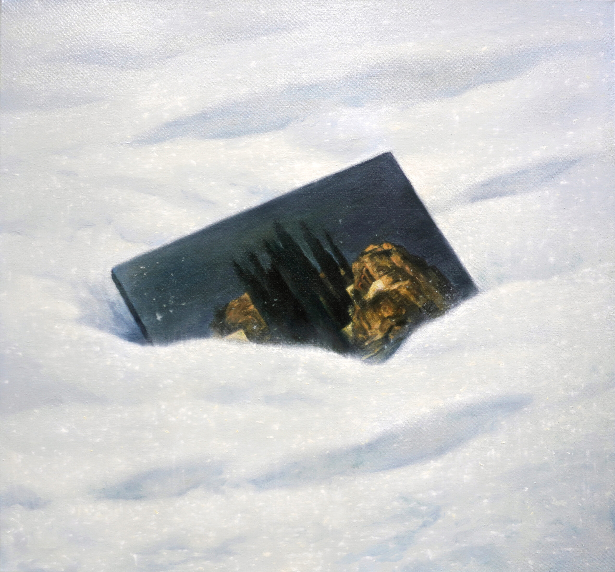 Andrei Gamarț, Winter, 2025, oil on canvas, 80 x 75 cm - poetic